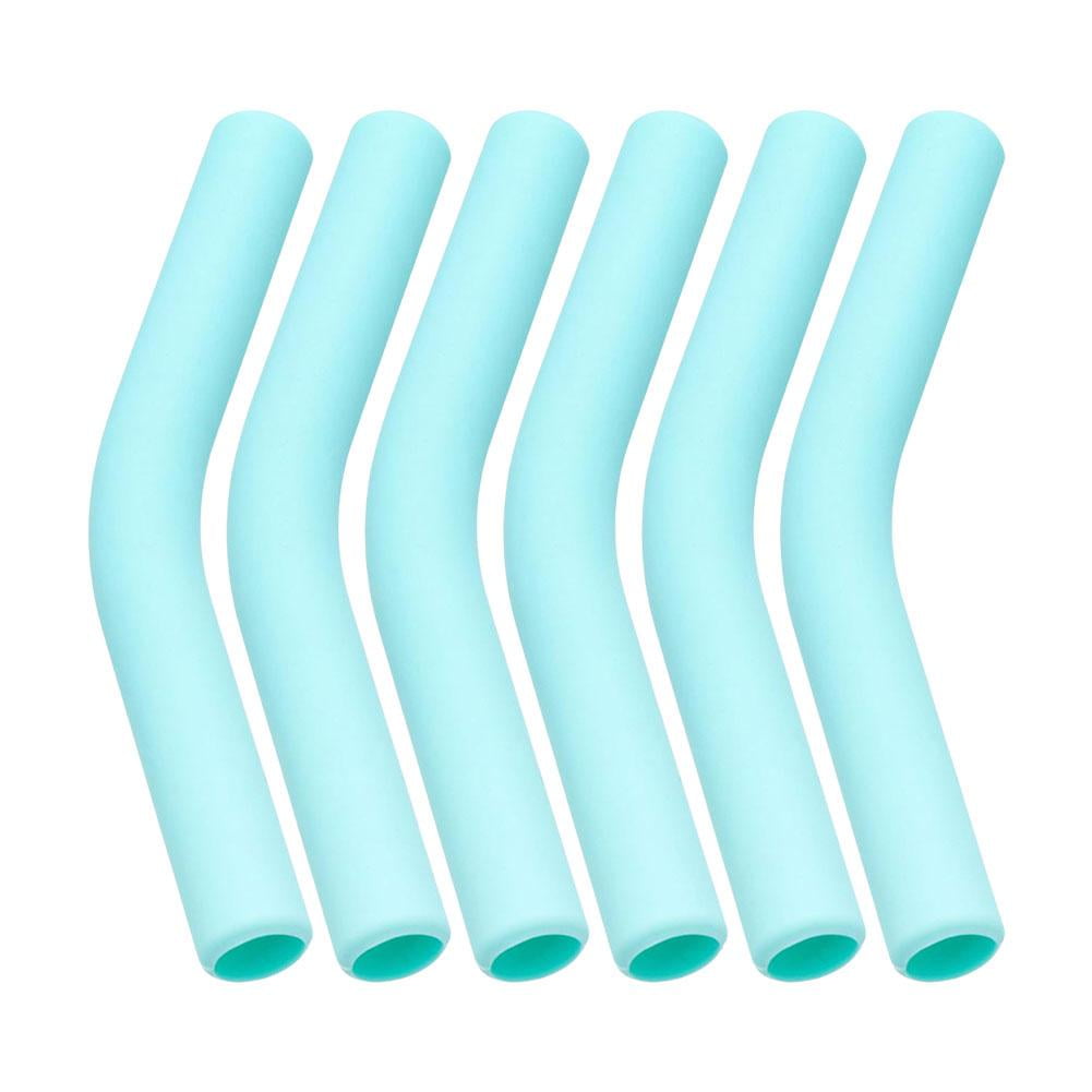 LEARNEVER Silicone Short Drinking Straws 6 Pack 10cm Reusable Soft ...