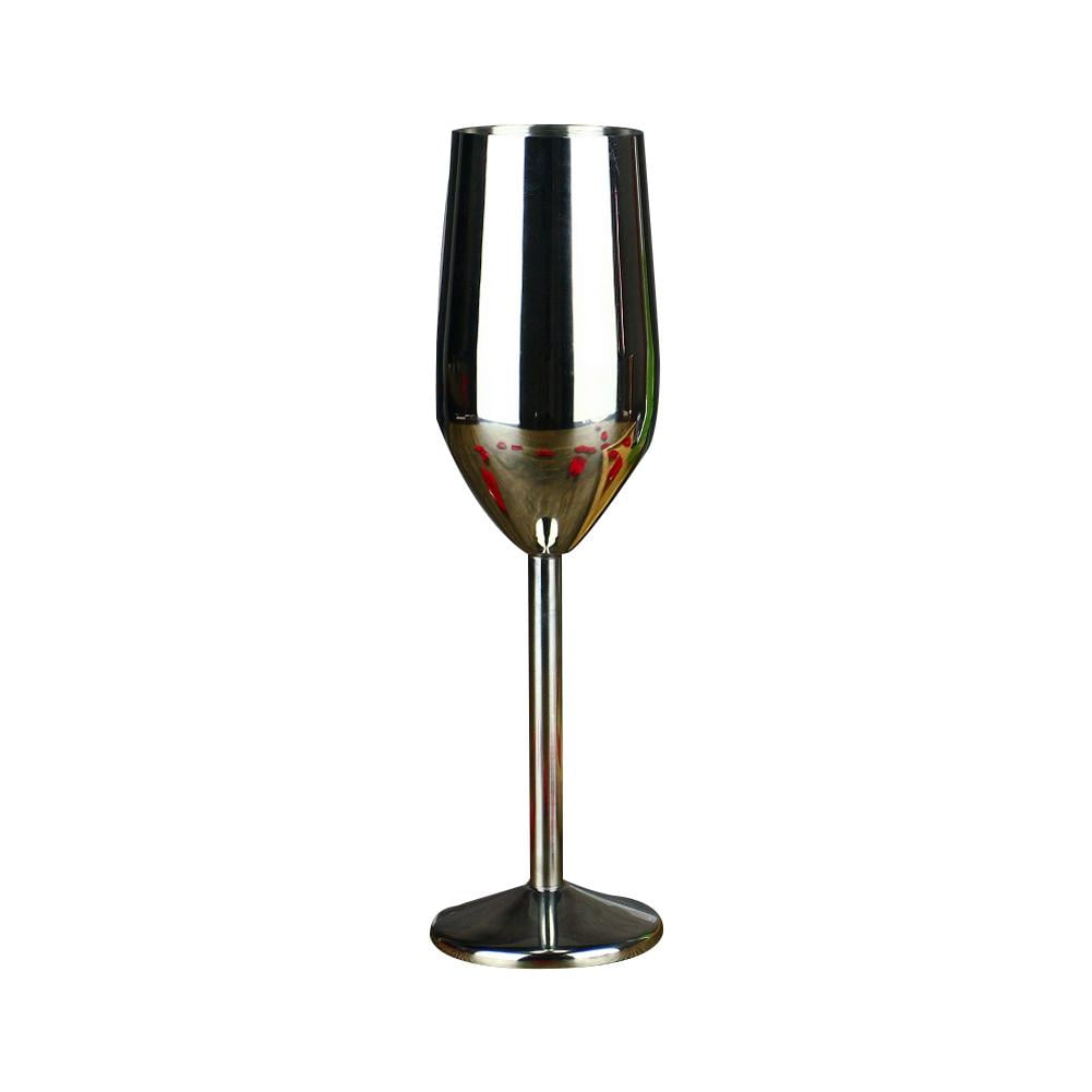 LEARNEVER Stainless Steel High Foot Champagne Glass European Glass Wine ...