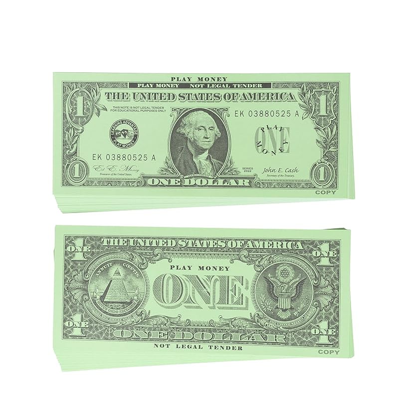 LEARNING ADVANTAGE Five Dollar Play Bills - Set of 100 $5 Paper Bills ...