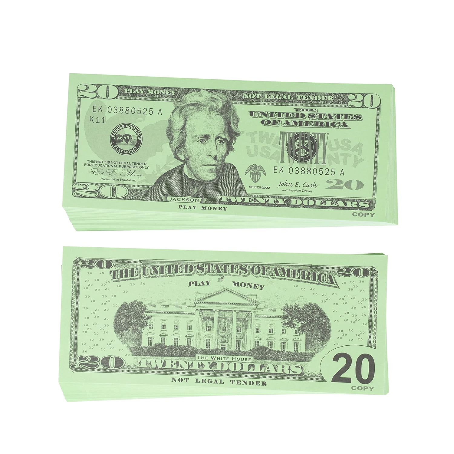 LEARNING ADVANTAGE One Dollar Play Bills - Set of 100 $1 Paper Bills ...