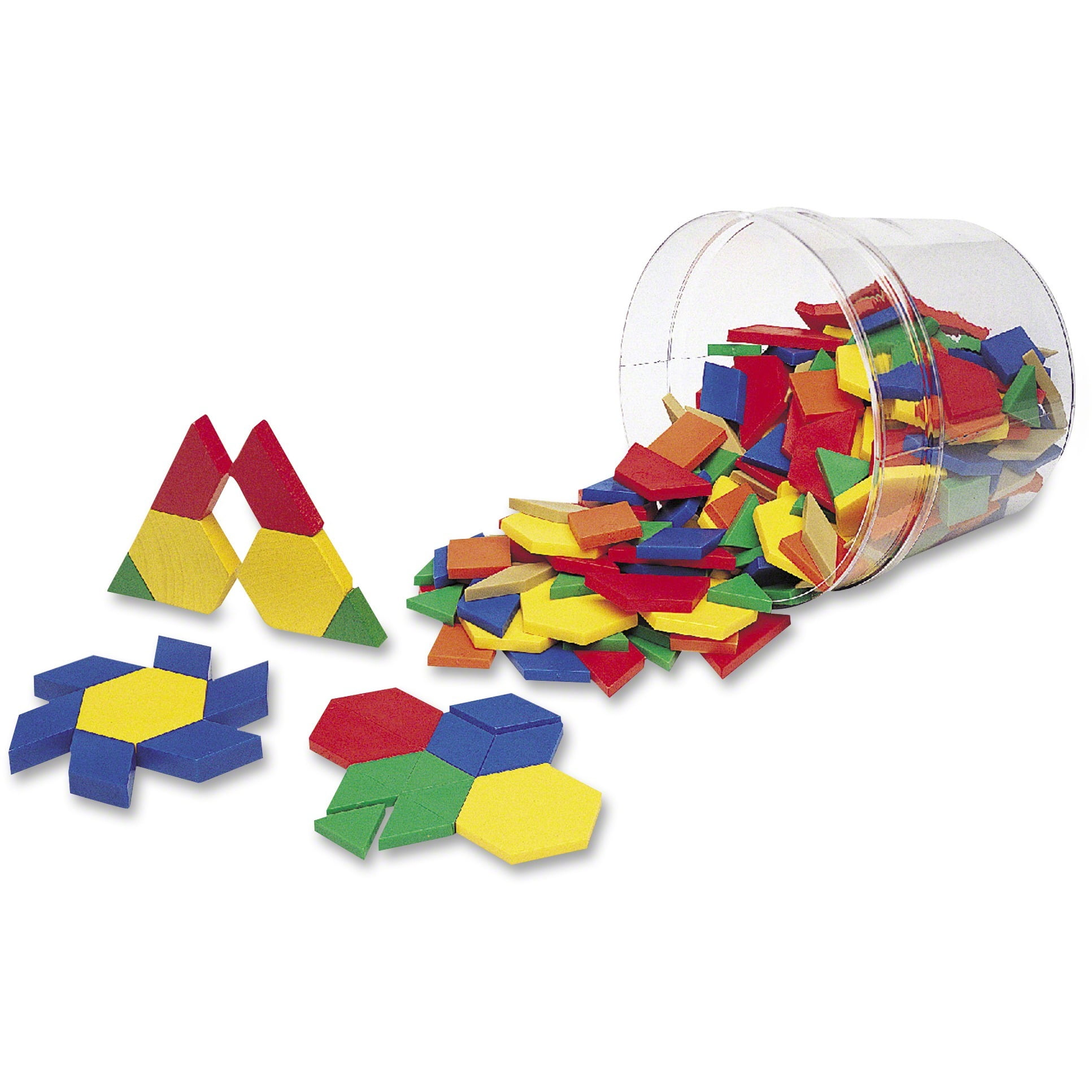 Learning Resources Plastic Pattern Blocks, Math Games for Kindergarten, Homeschool, Shape ...