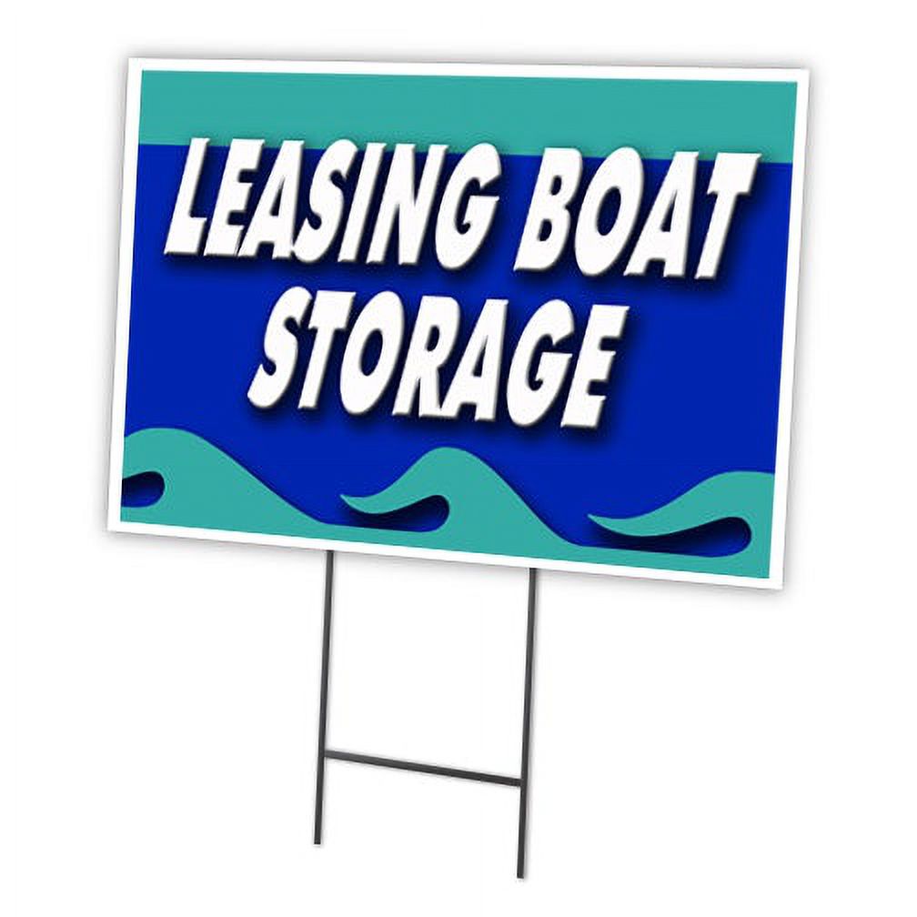 LEASING BOAT STORAGE 18"x24" Yard Sign & Stake outdoor plastic window ...