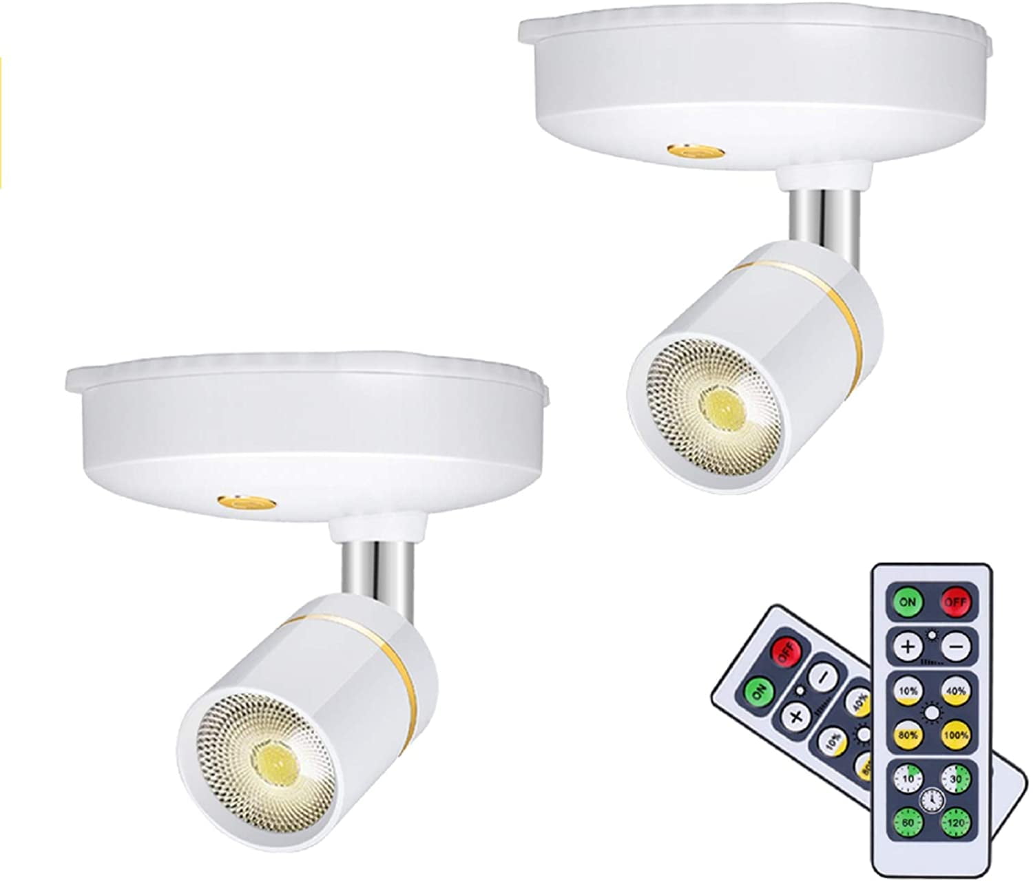 LEASTYLE Dimmable LED Battery Wall Light, Remote Control, Rotatable ...