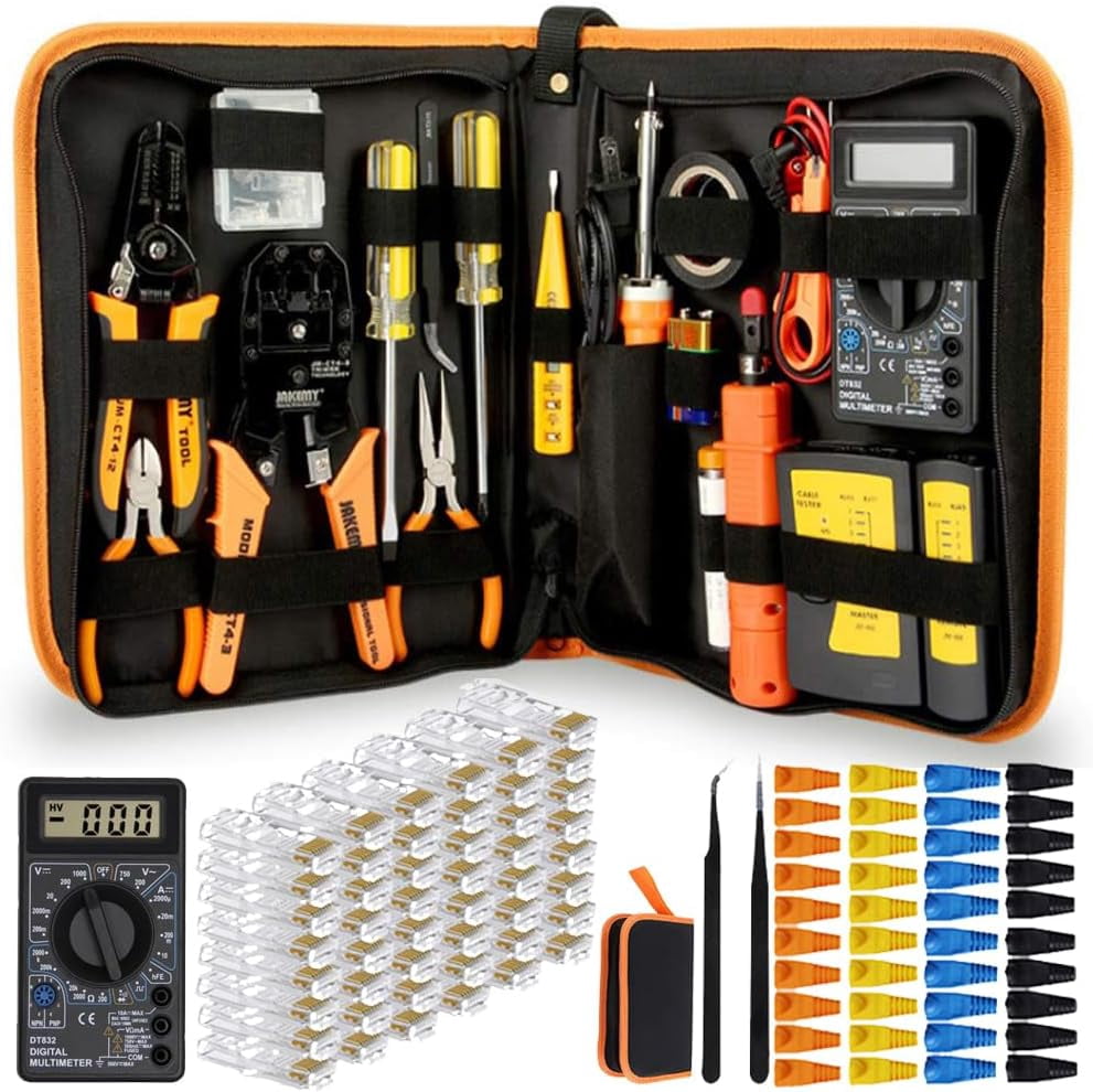 LEATBUY Crimper CAT5/CAT6 Crimping Tool RJ45 Crimp Tool Set Network ...