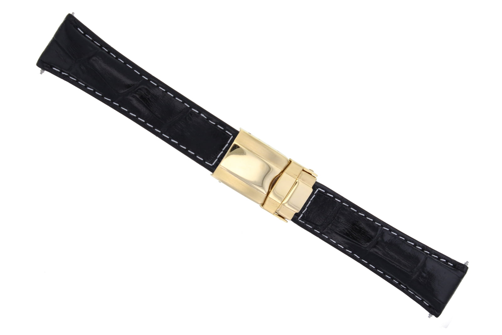 LEATHER STRAP FOR ROLEX DAYTONA 16518 16519 16520 BLACK WS SHORT GOLD ...