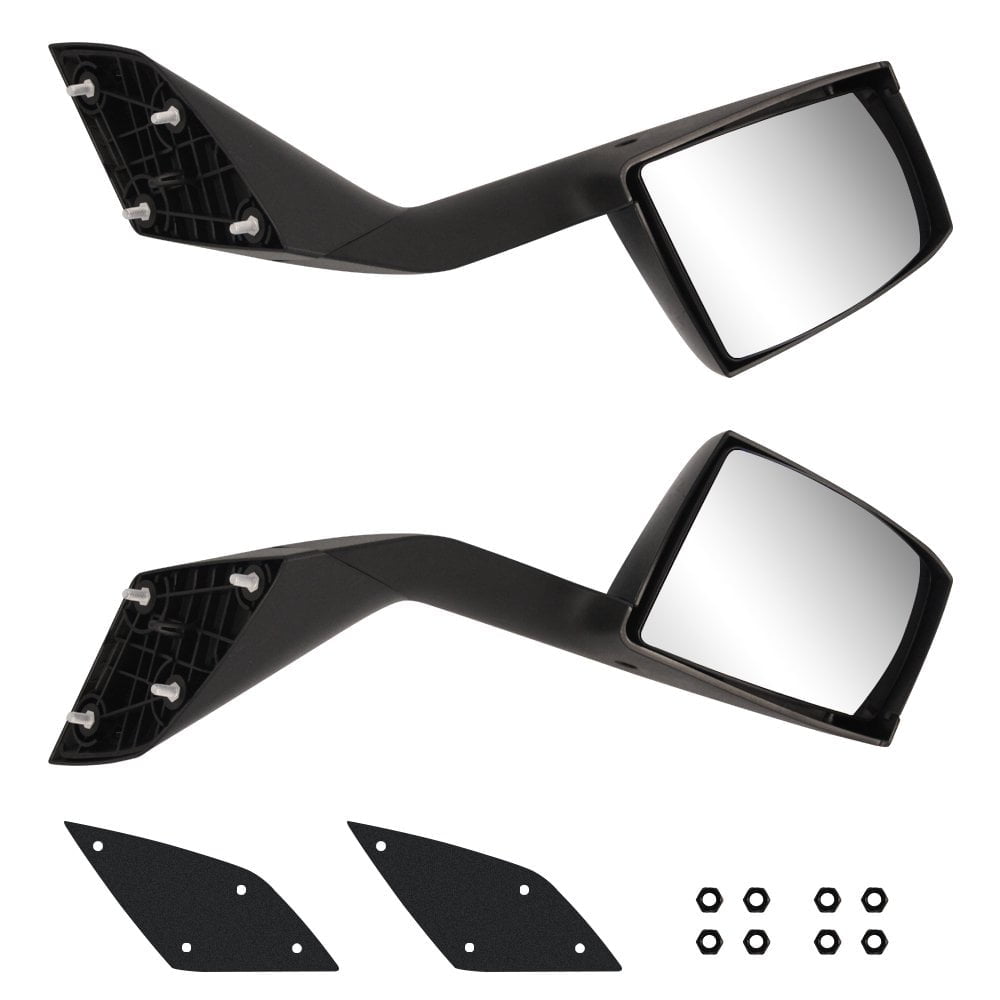 LEAVAN Black Hood Mirrors Pair for 2004-2017 Volvo VNL, Driver ...