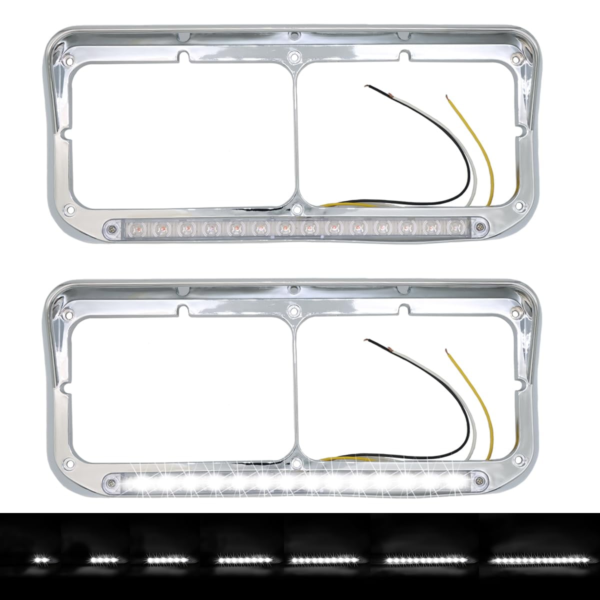 LEAVAN Dual Rectangular 2X IFF17 for 4x6 Light Bezel with 12" Amber LED ...