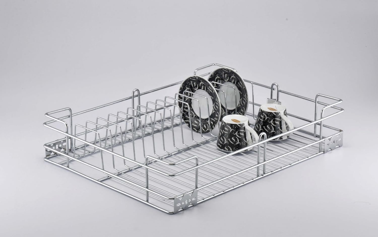 LEAVES Stainless Steel Cup Saucer Kitchen Basket W 15 X D 20 X H 4 Inch ...