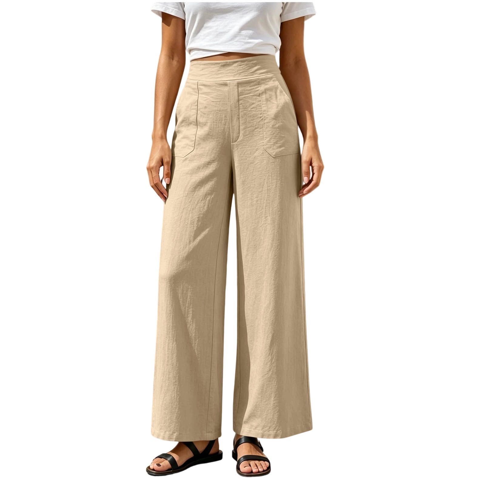 LEAVINGSUO Casual Wide Leg Pants for Women Plus Size Women's Fashion ...