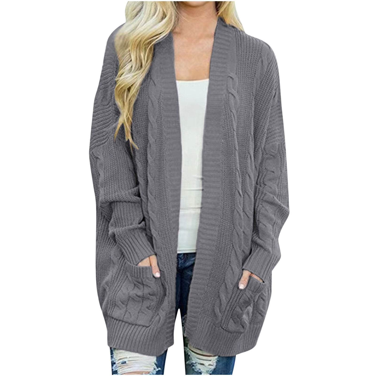 LEAVINGSUO Fall Winter Clearance Cardigans for Women Plus Sizes Women's ...