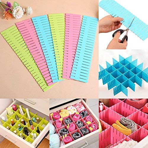 LEAWALL Adjustable Stretchable Interlocking Drawer Clapboard ...