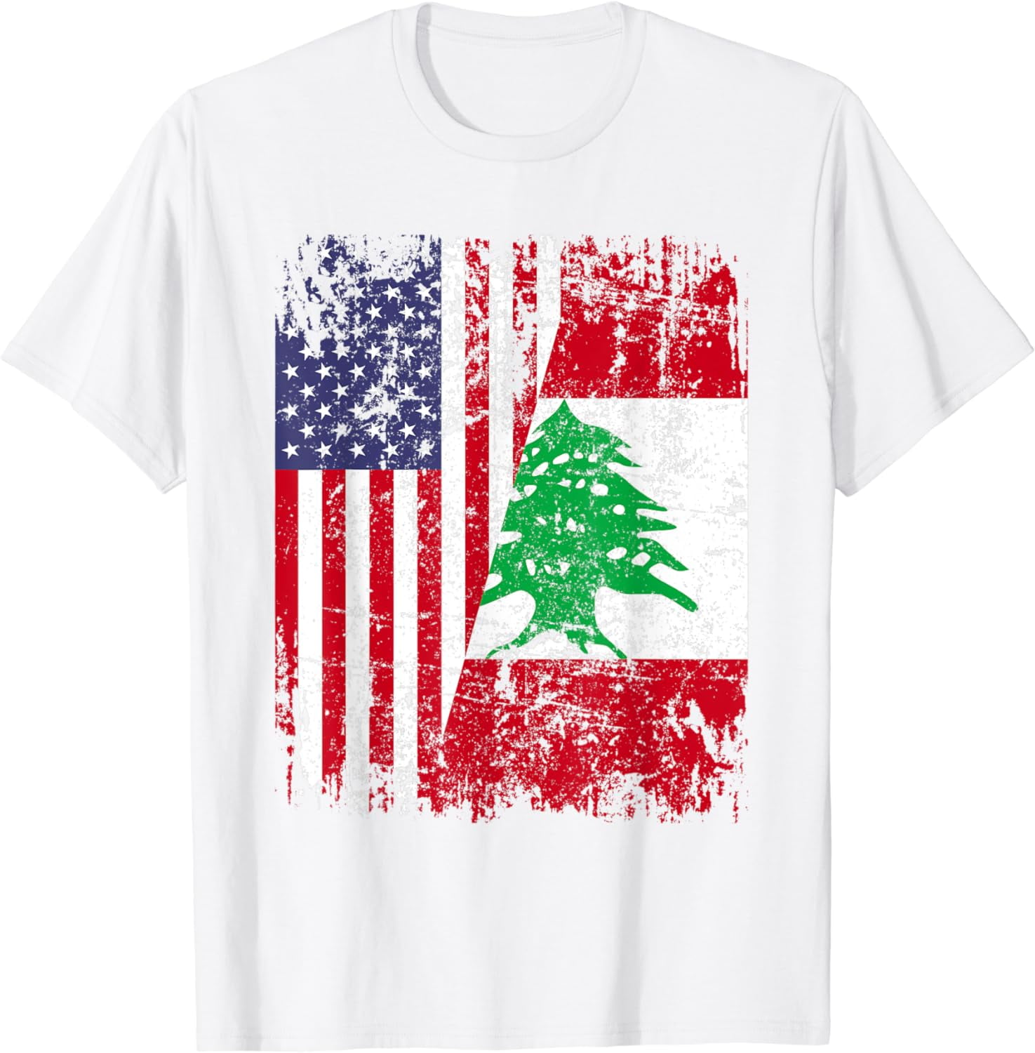 LEBANESE ROOTS | Half American Flag | LEBANON T-Shirt - Walmart.com