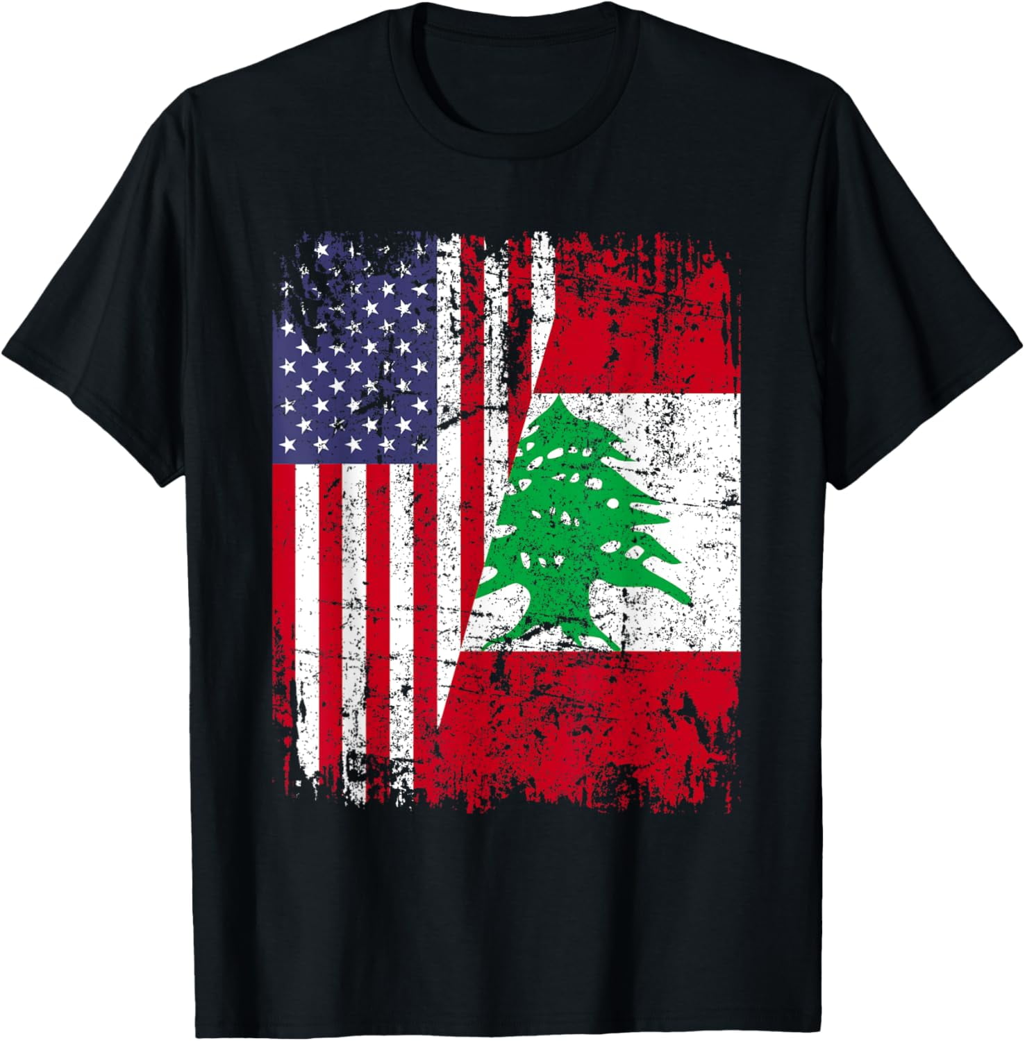 LEBANESE ROOTS | Half American Flag | LEBANON T-Shirt - Walmart.com