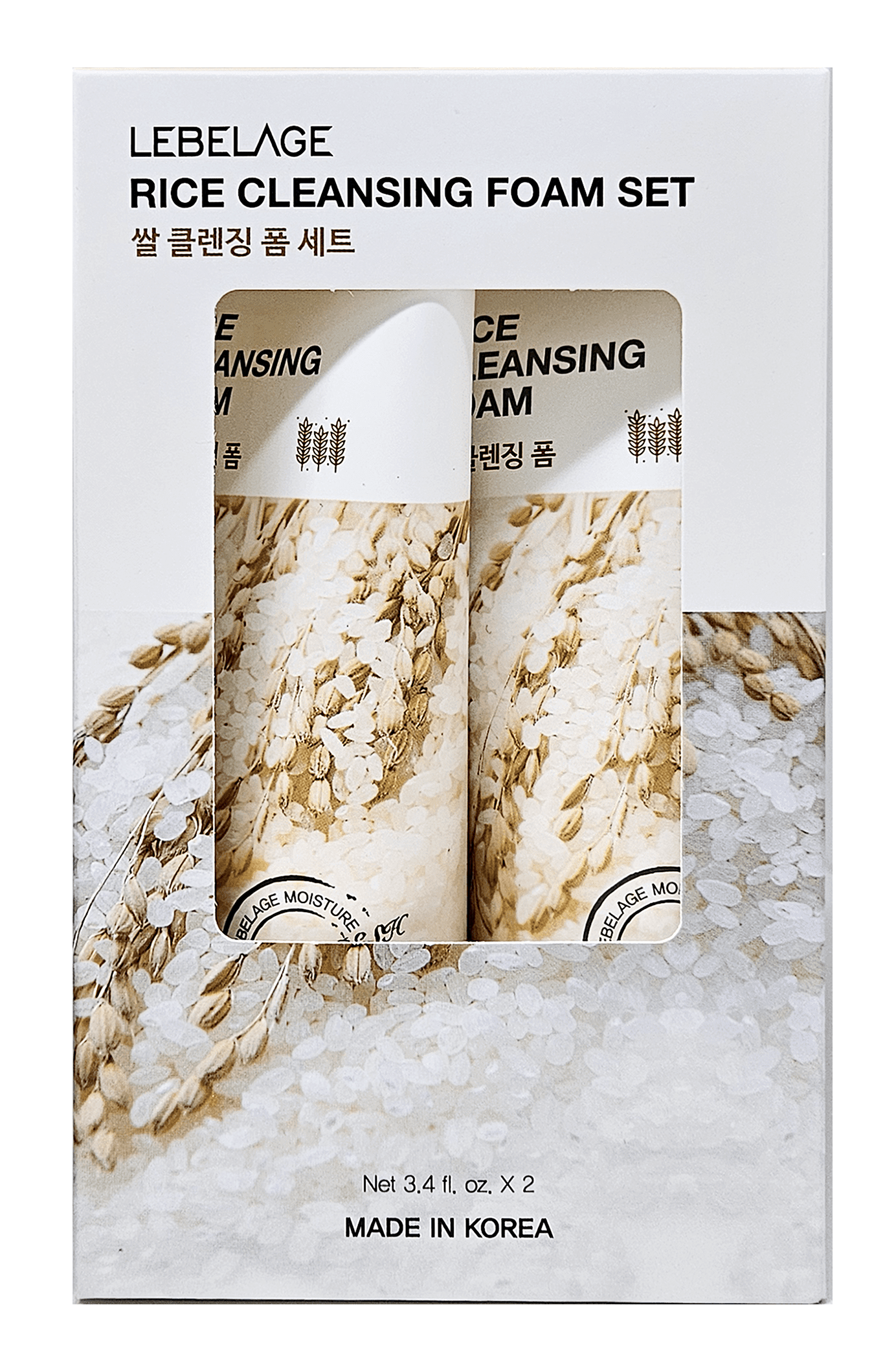 LEBELAGE RICE CLEANSING FOAM SET (1+1) 3.4 fl oz x 2 - Walmart.com