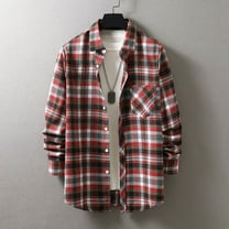 Scodi Hooded Flannel Shirts for Men Casual Button Down Plaid Shirt ...