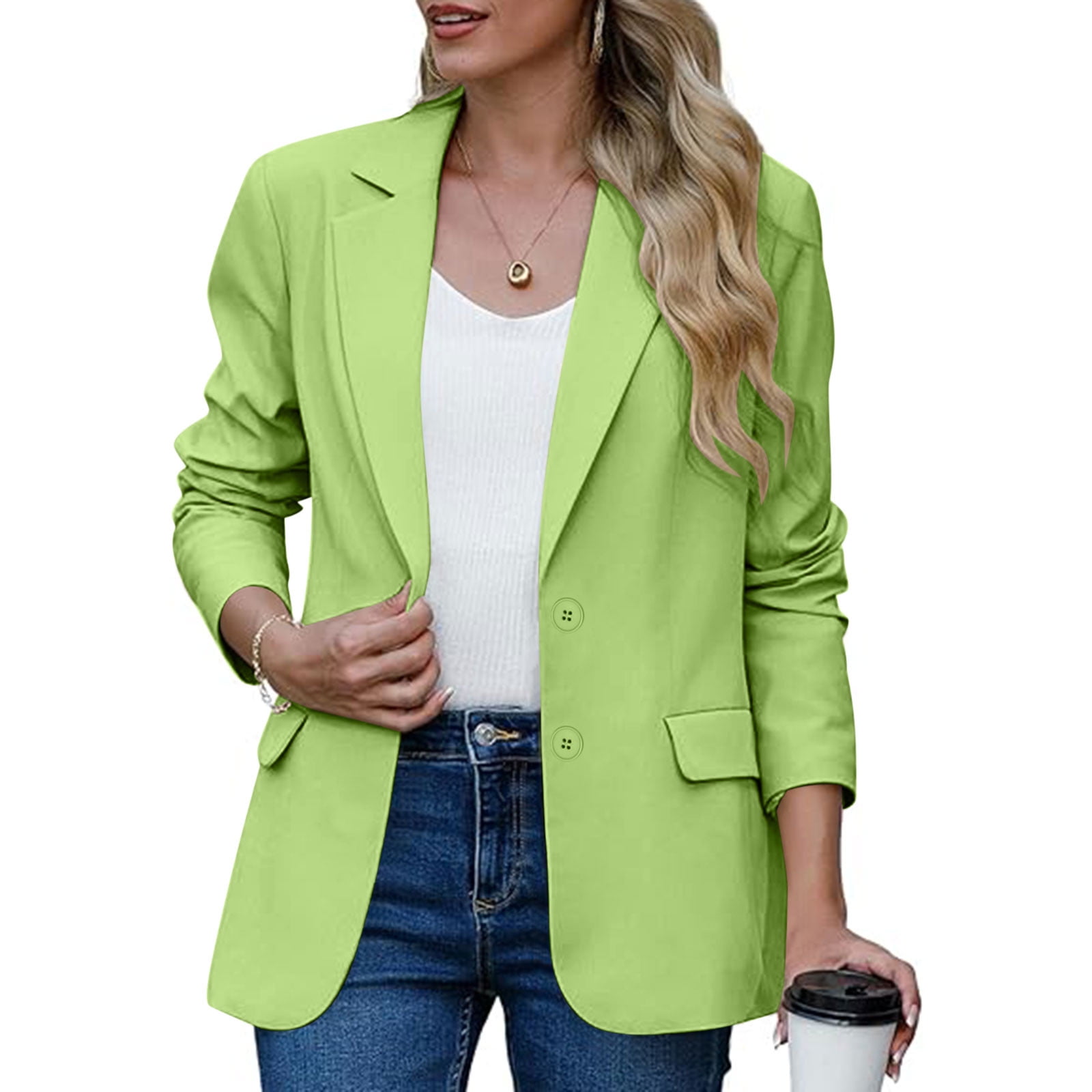 LEBONYARD Plus Size Women Blazers all Colors,Women's Solid Color Blazer ...