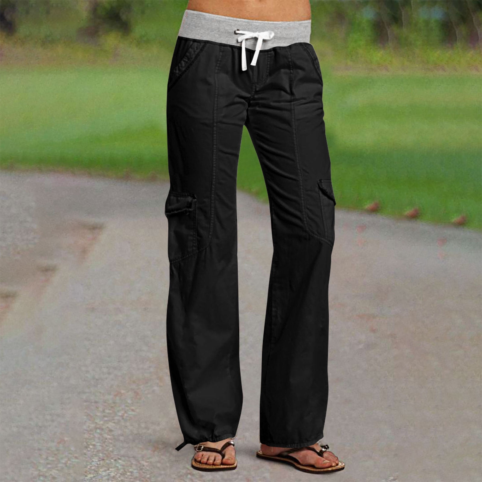 LEBONYARD Women's Plus Wrinkle Free Relaxed Fit Straight Leg Pant ...