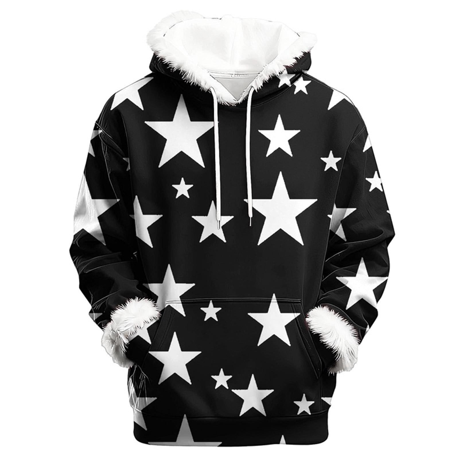 LEBONYARD Women's Trendy Plus Size Drawstring Plush Hooded Cuff Comfy ...