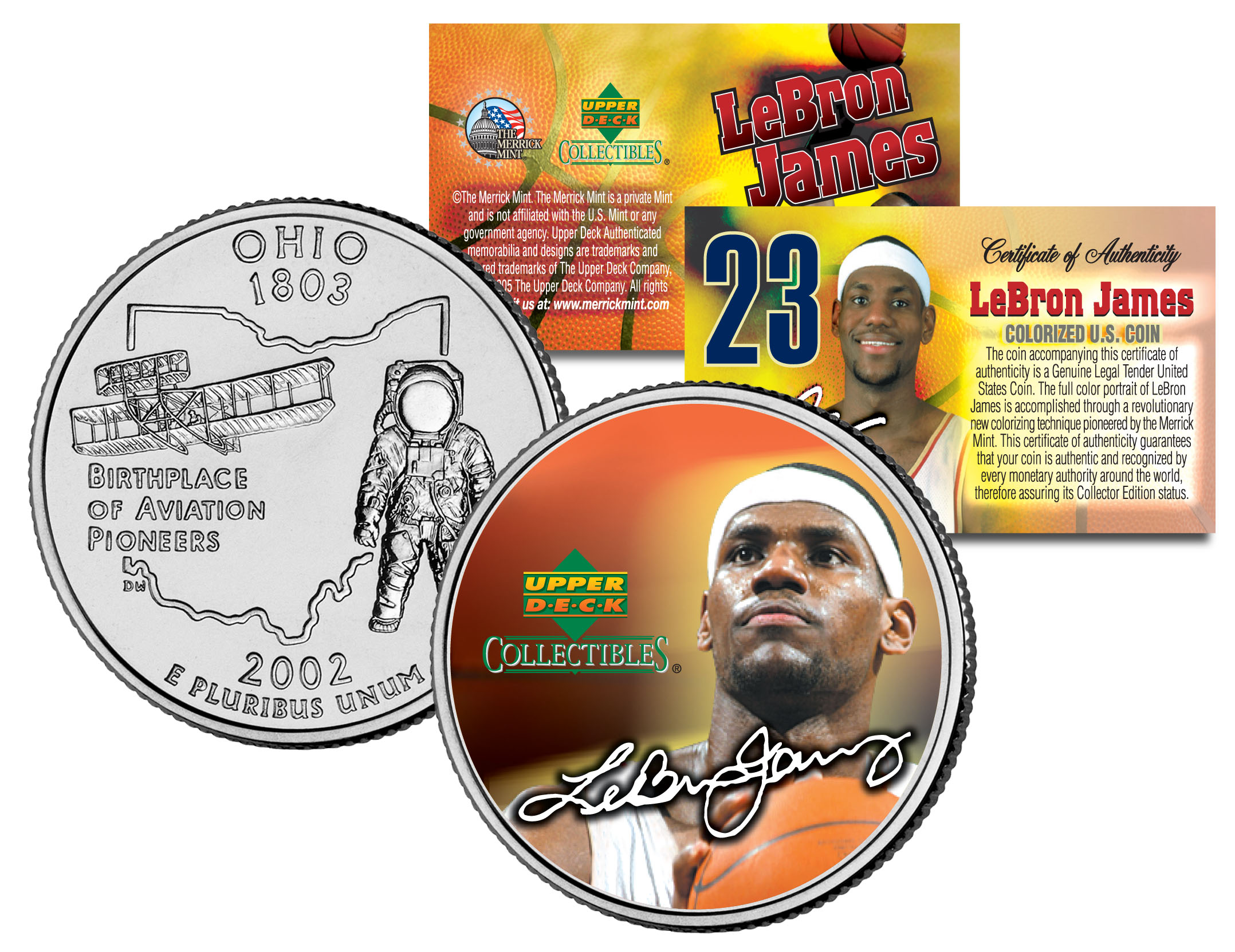 LEBRON JAMES Colorized Ohio Statehood Quarter U.S. Coin * PRE-ROOKIE ...