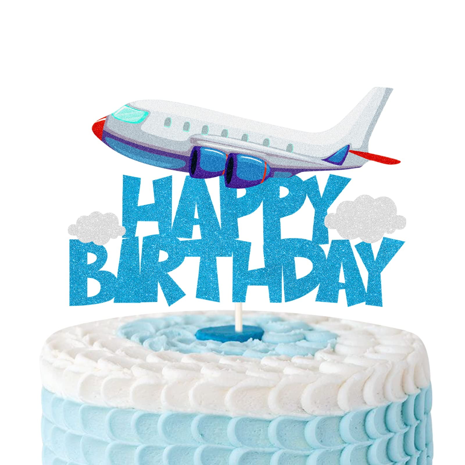 LECAKTO Airplane Birthday Cake Topper,Airplane Travel AIS1 Themed ...