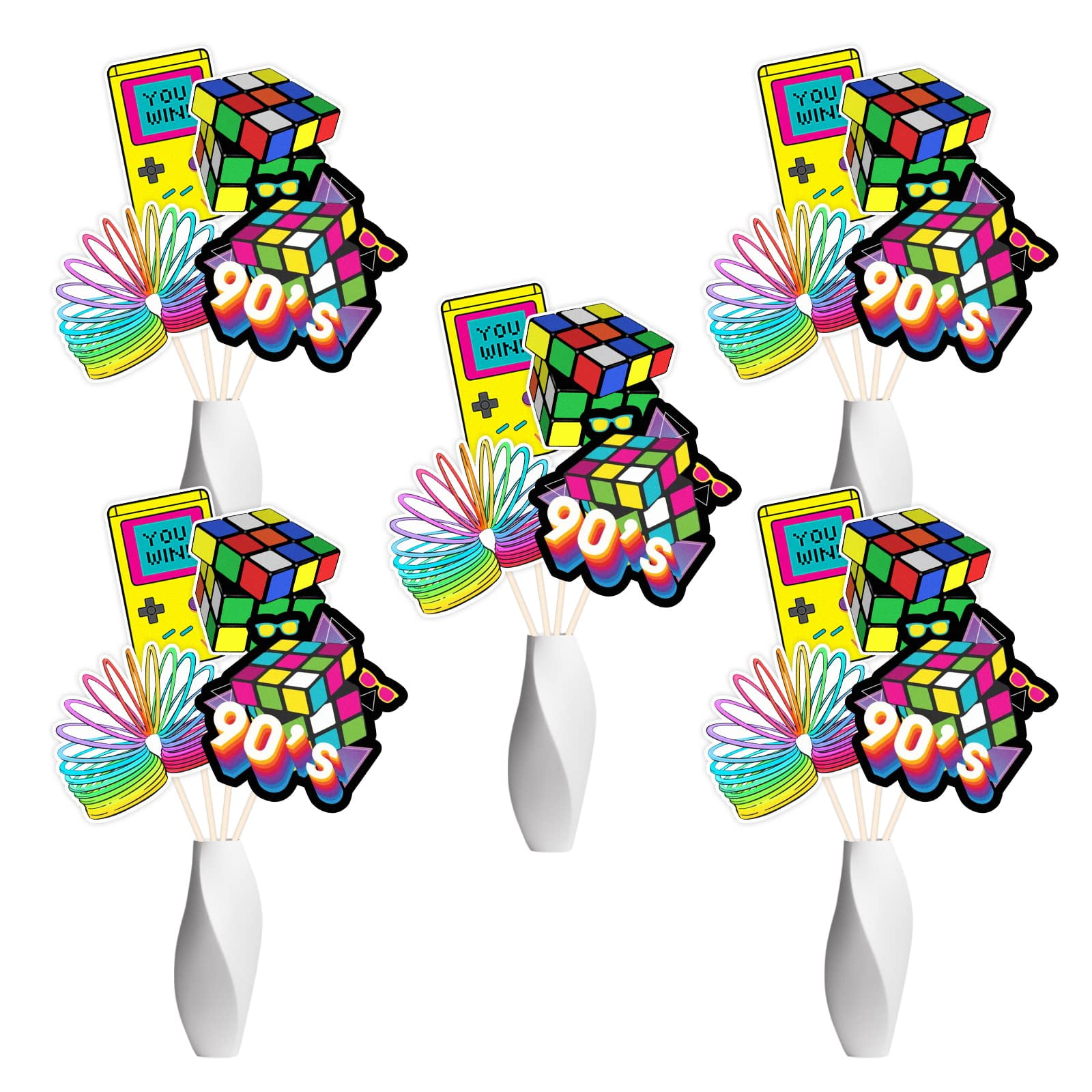 LECAKTO Back to 1990s Centerpiece Sticks, Retro Hip Hop Party Favors ...