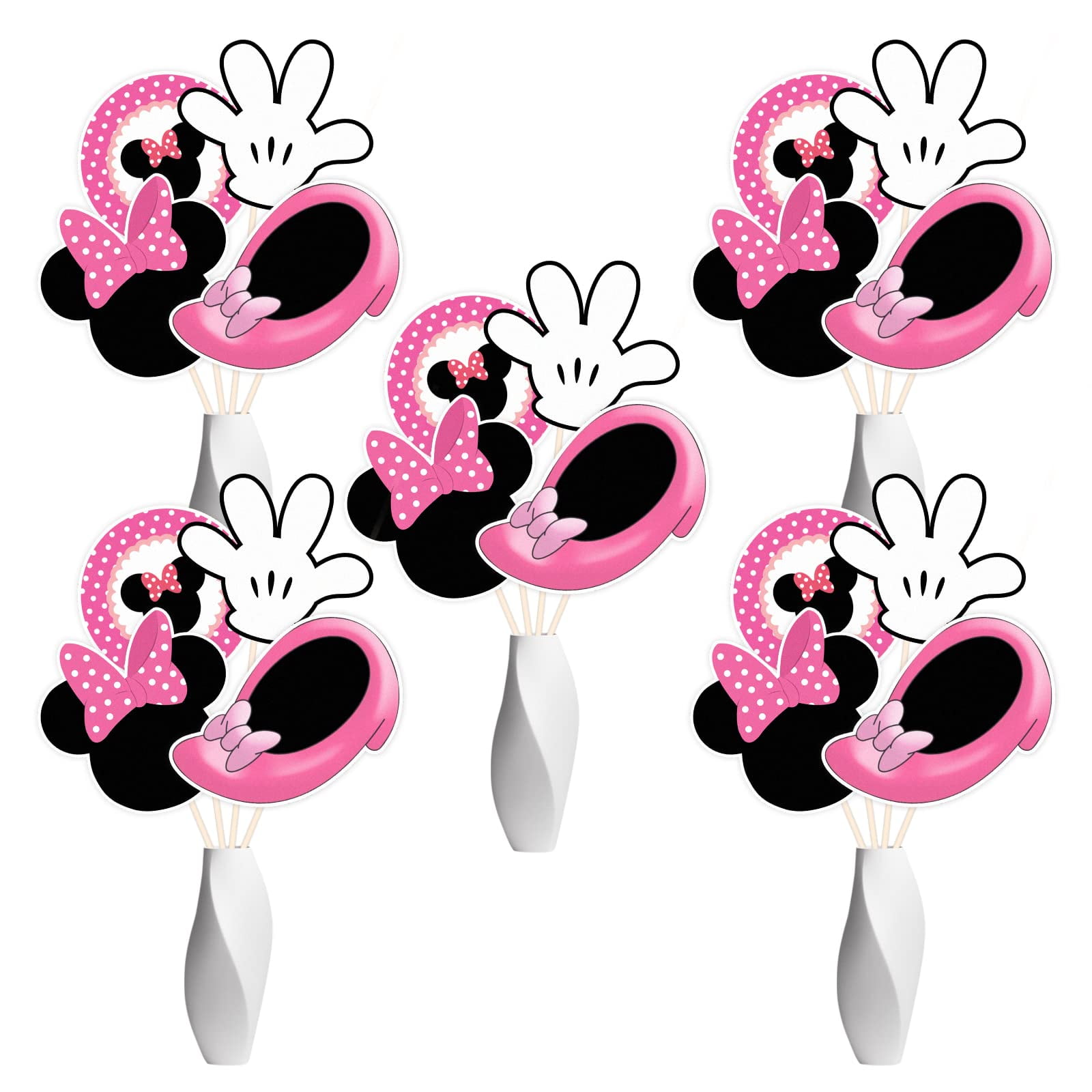 LECAKTO Pink Cartoon Mouse Centerpiece Sticks - Pink Sign - Mouse Sweet ...