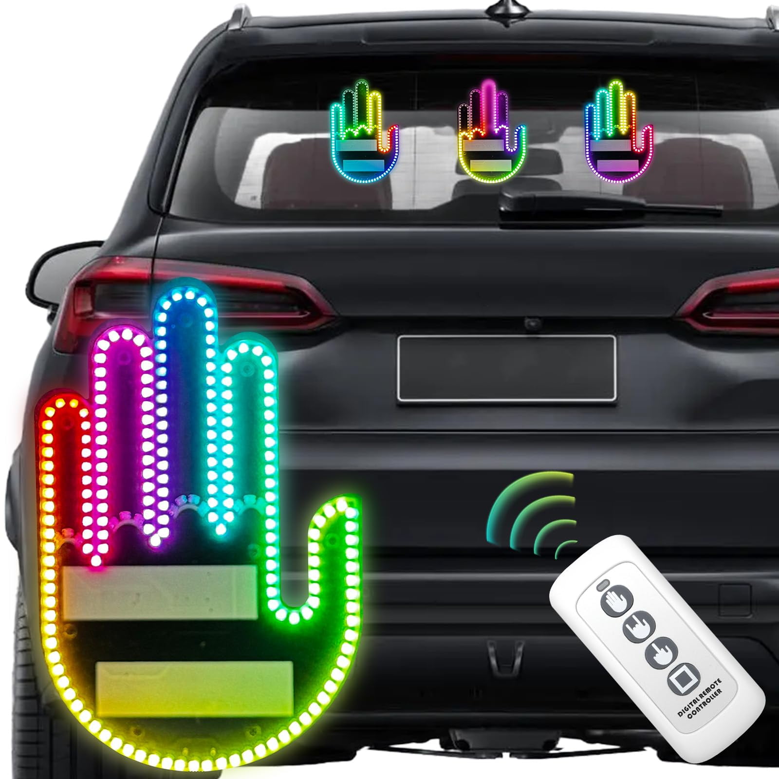 LECART Colorful Hand Gesture Light for Car Led Light with Remote 3 ...
