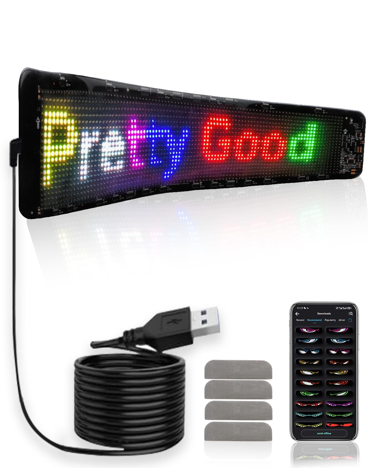 LECART Devil Eyes Light SSF20 for Car Windshield Led Sign Light Programmable Led Scrolling Signs ...