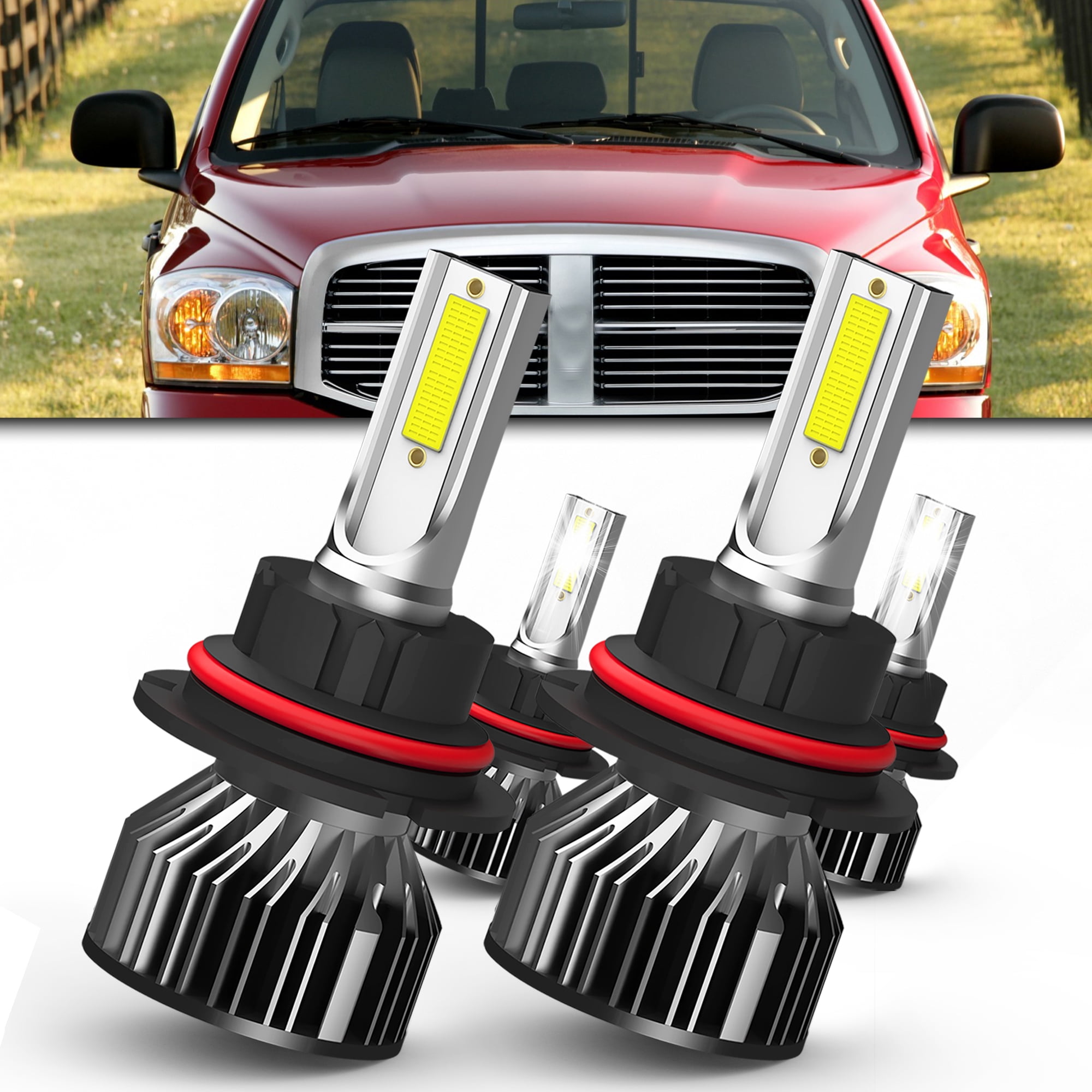LECCIBUB Fit for DODGE RAM 1500 2500 3500 2003 2004 2005 9007/HB5 LED ...