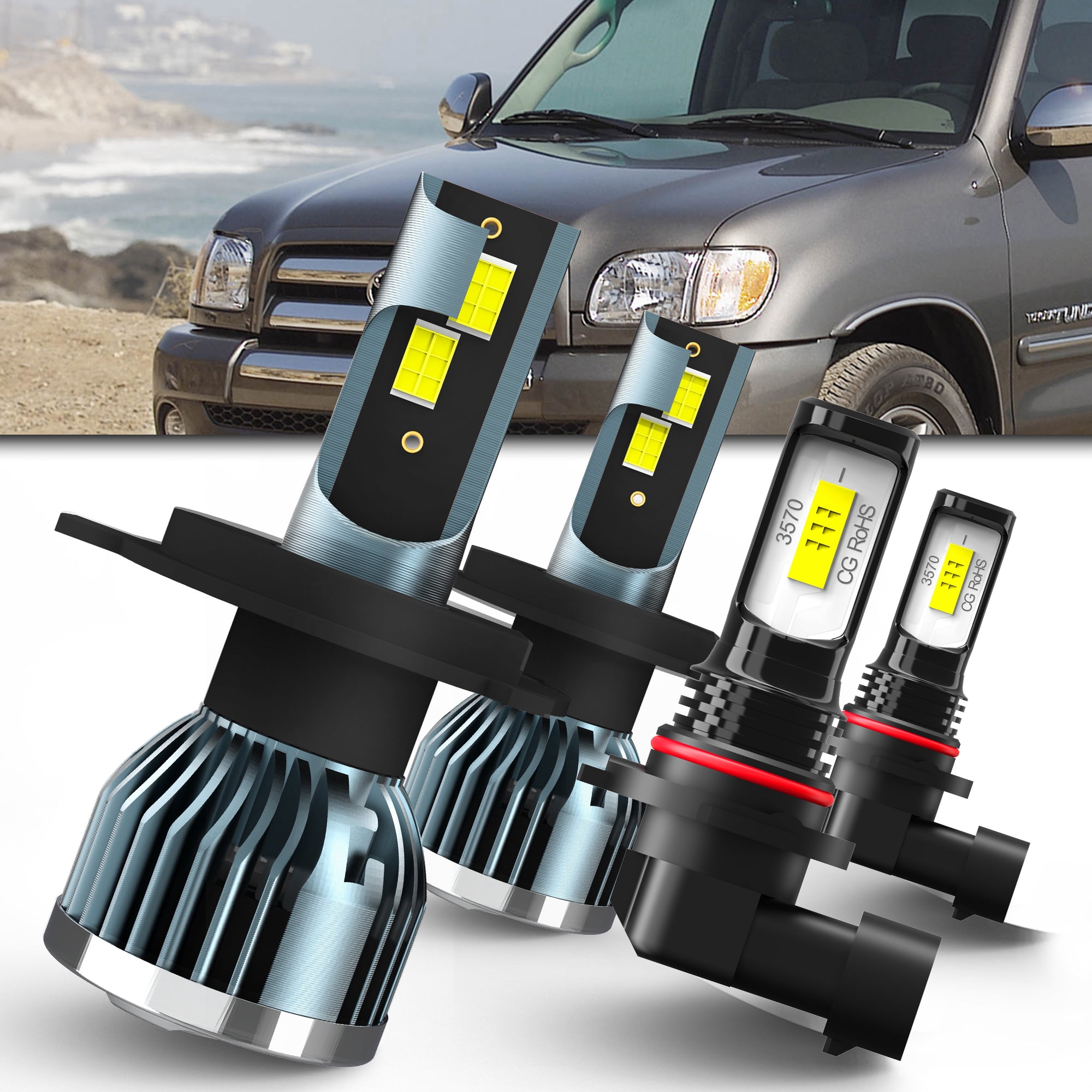LECCIBUB LED Bulbs Upgrade Fit for Toyota Tundra 2000-2006,9006/HB4 LED ...