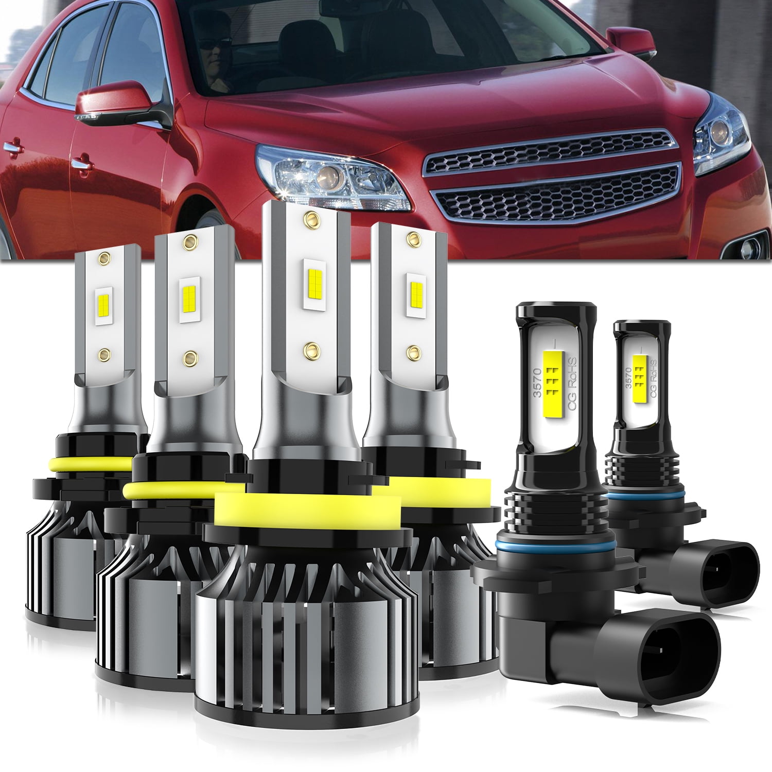 LECCIBUB LED Headlight Bulbs Compatible With Chevrolet Chevy Malibu ...