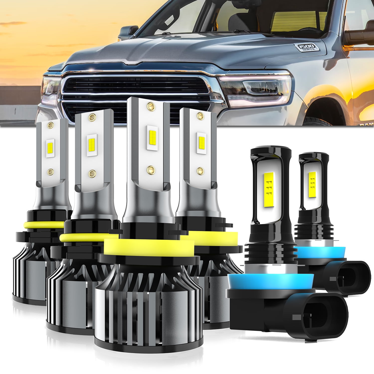 LECCIBUB LED Headlight Bulbs Compatible With DODGE RAM 1500 2500 3500 w ...