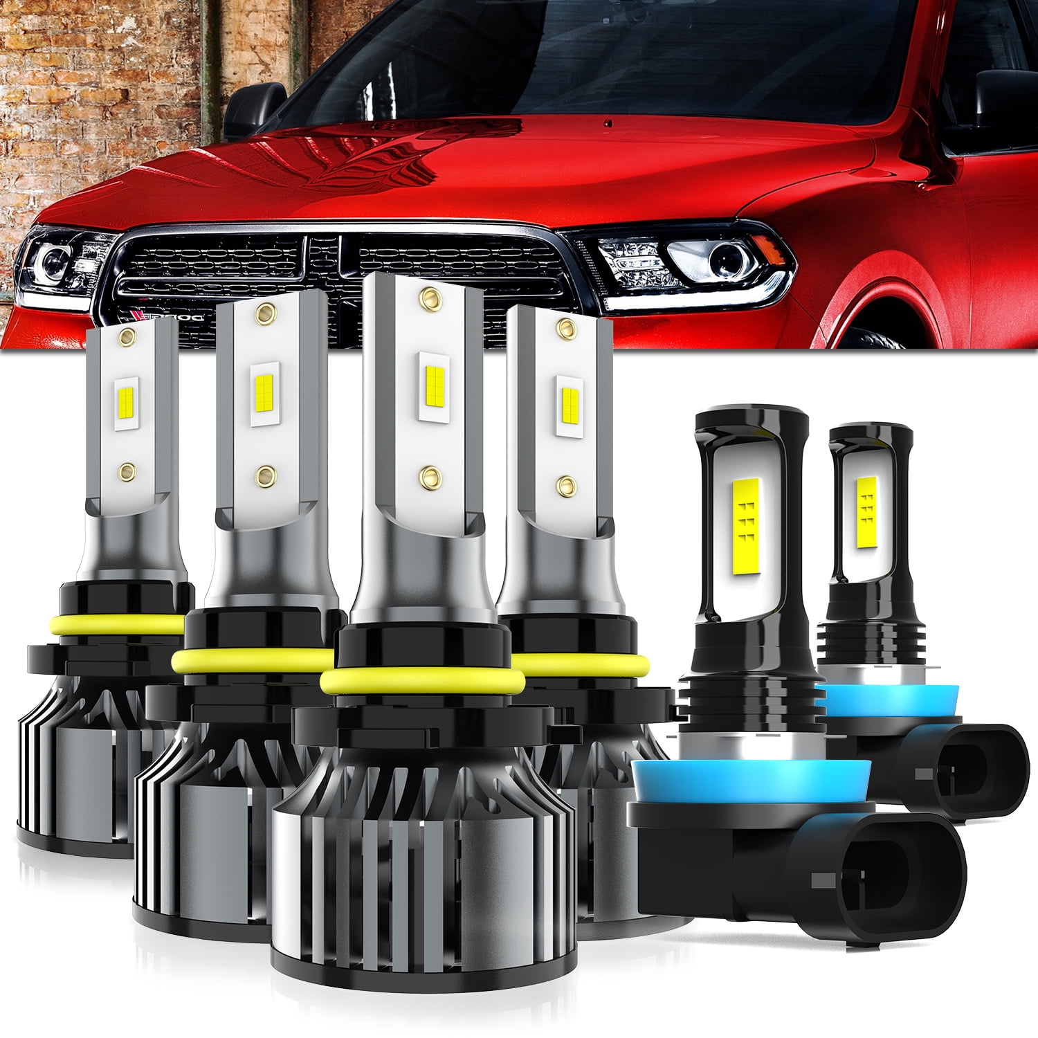 LECCIBUB LED Headlight Bulbs Compatible With Dodge Durango 2014-2020 ...
