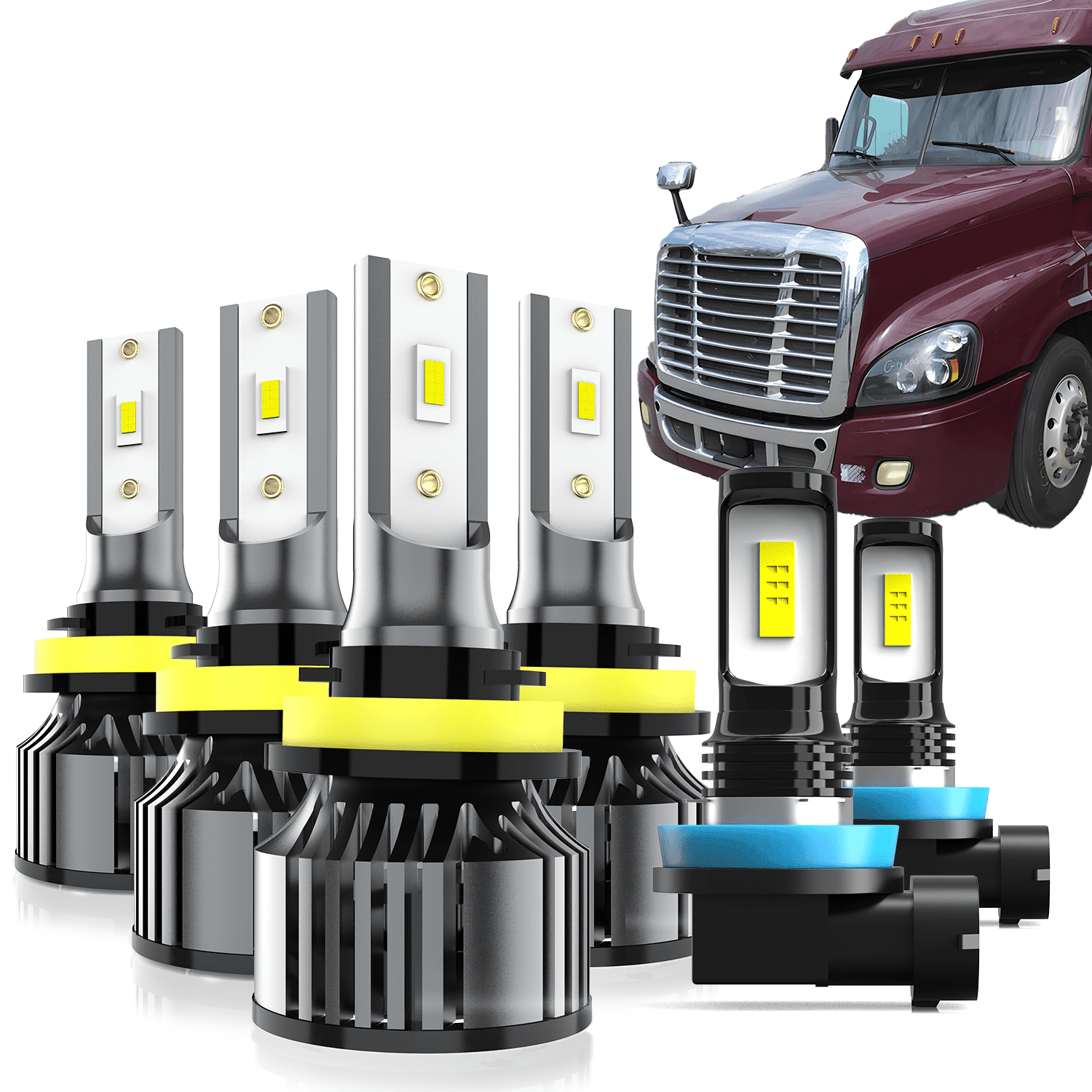 LECCIBUB LED Headlight Bulbs for Freightliner Cascadia Commercial Truck ...