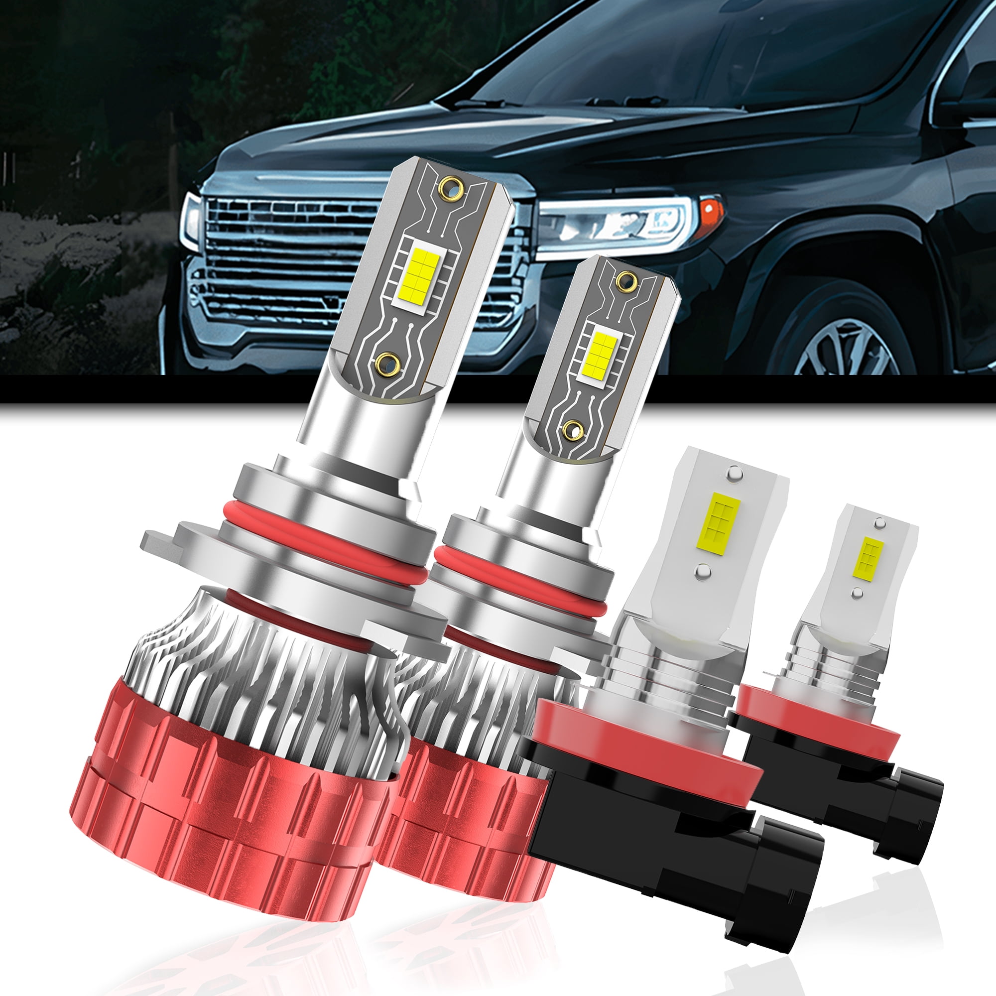 LECCIBUB LED Headlight Bulbs fit for GMC Acadia 2013-2019, 9012 High ...