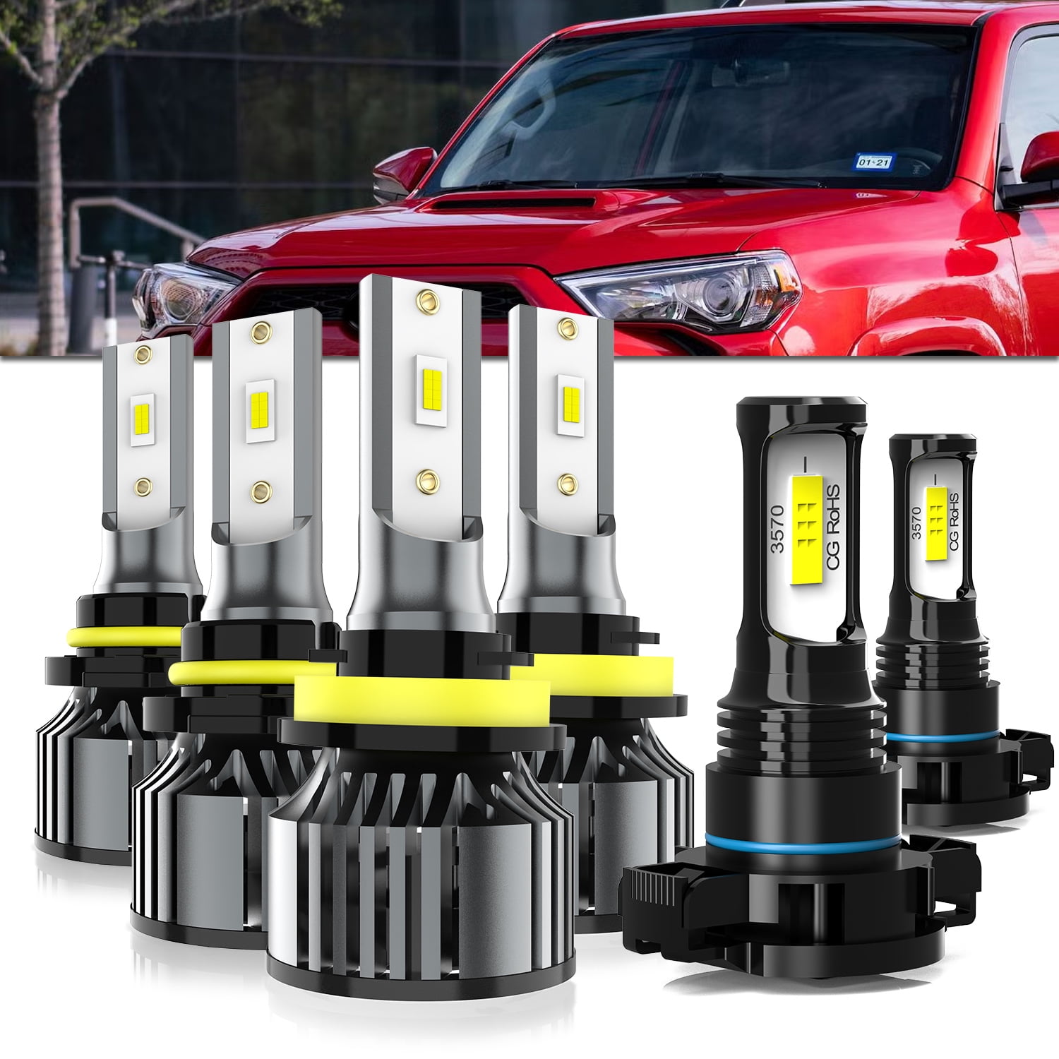 LECCIBUB LED Headlight Bulbs Compatible With Toyota 4Runner 2014-2021 ...