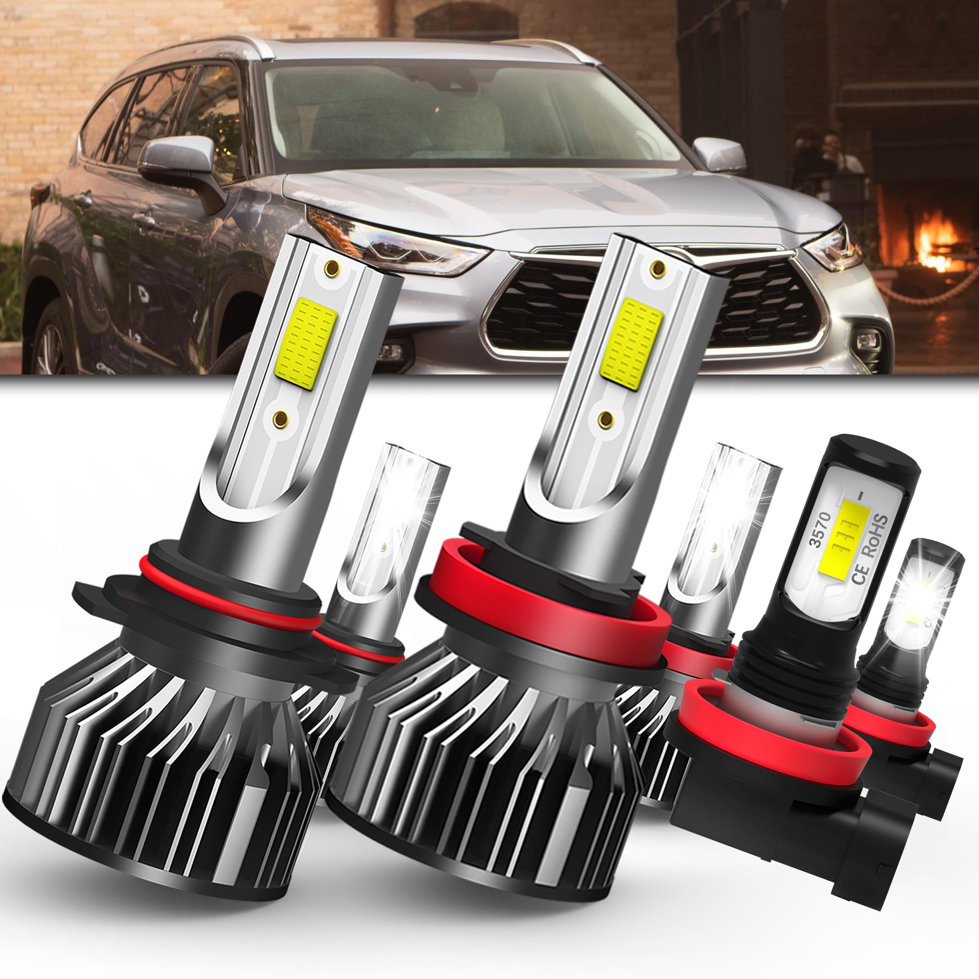 LECCIBUB LED Headlight Bulbs Compatible With Toyota Highlander 2014 ...
