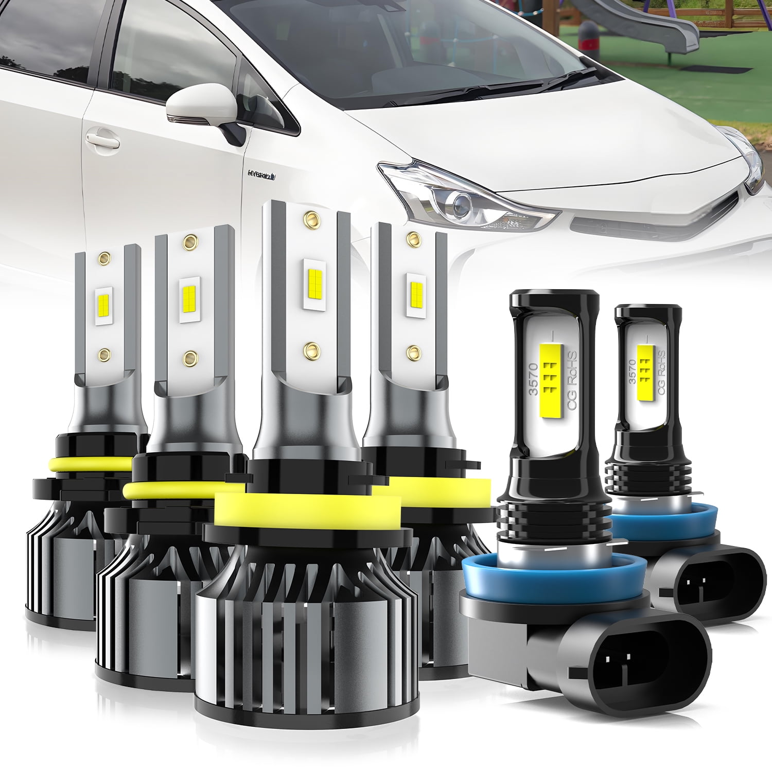 LECCIBUB LED Headlight Bulbs Compatible With Toyota PRIUS 2010-2015 ...