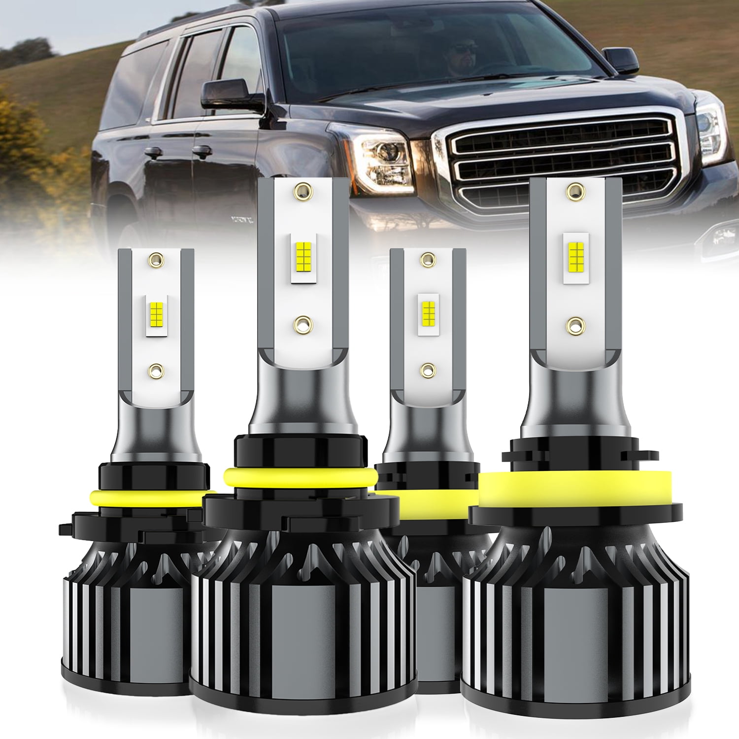 LECCIBUB LED Headlight Bulbs Compatible With GMC Yukon XL 2015-2019 ...