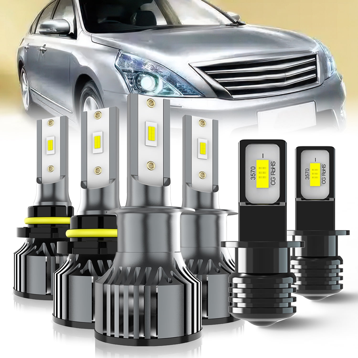 LECCIBUB LED Headlight Bulbs Compatible With Nissan Maxima 2002-2003 ...