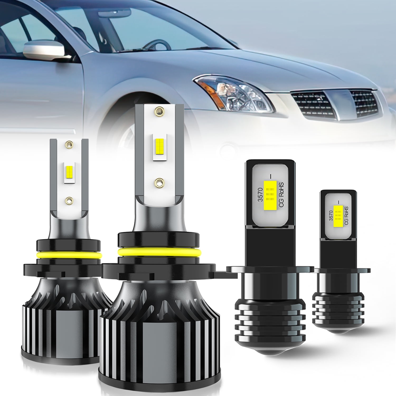 LECCIBUB LED Headlight Bulbs Compatible With Nissan Maxima 2004-2006 ...