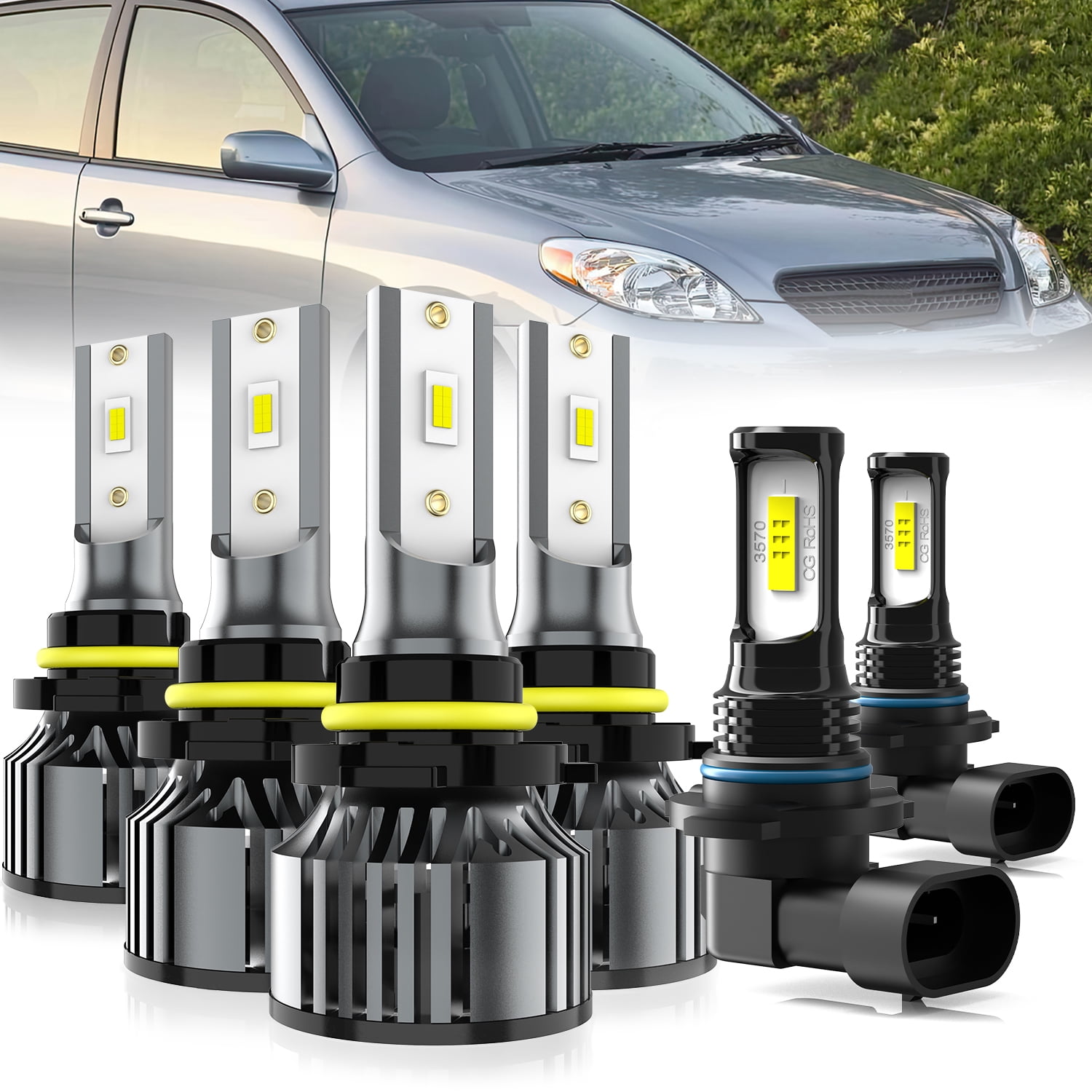 LECCIBUB LED Headlight Bulbs Compatible With Toyota Matrix 2003-2008 ...