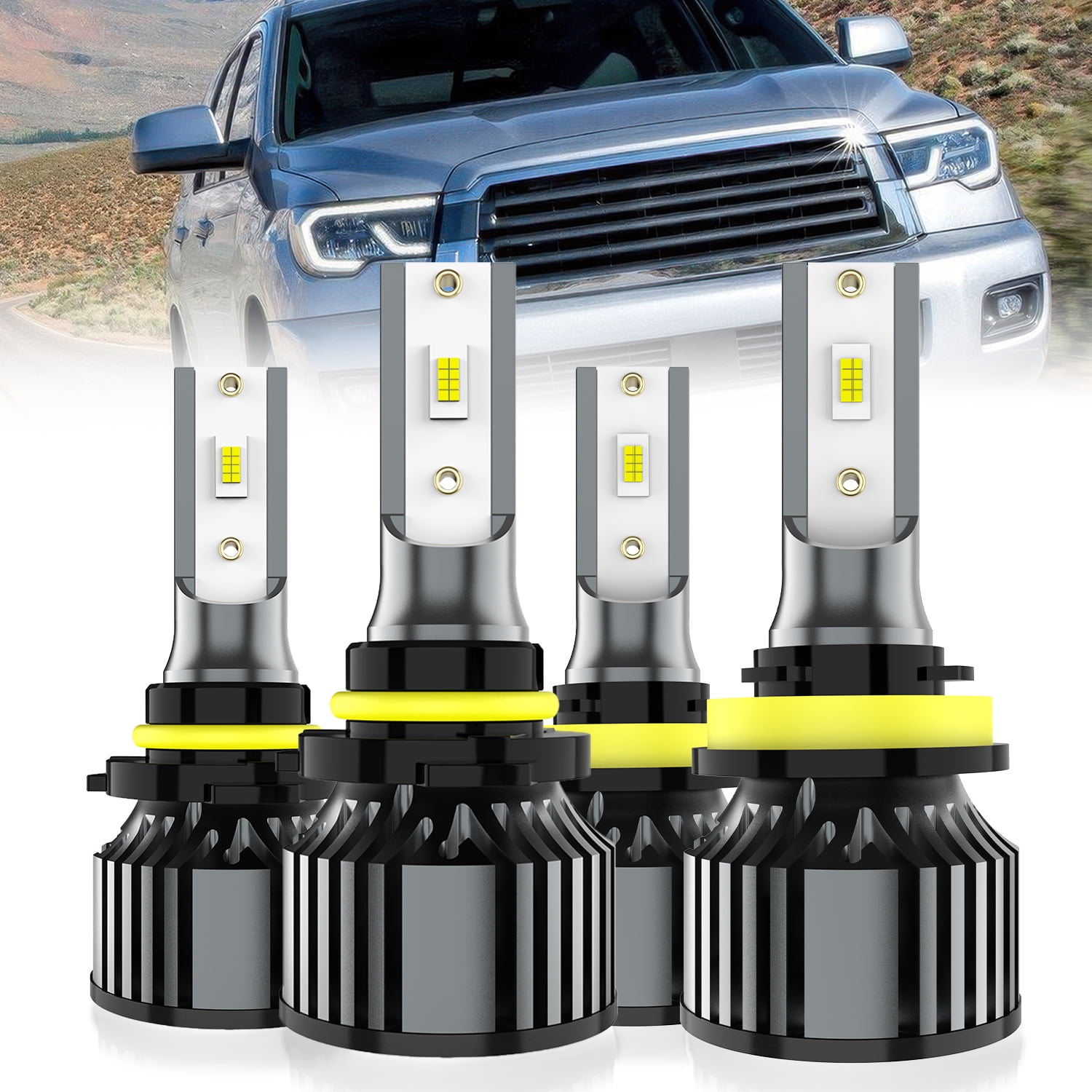 LECCIBUB LED Headlight Bulbs Compatible With Toyota Sequoia 2008-2018 ...