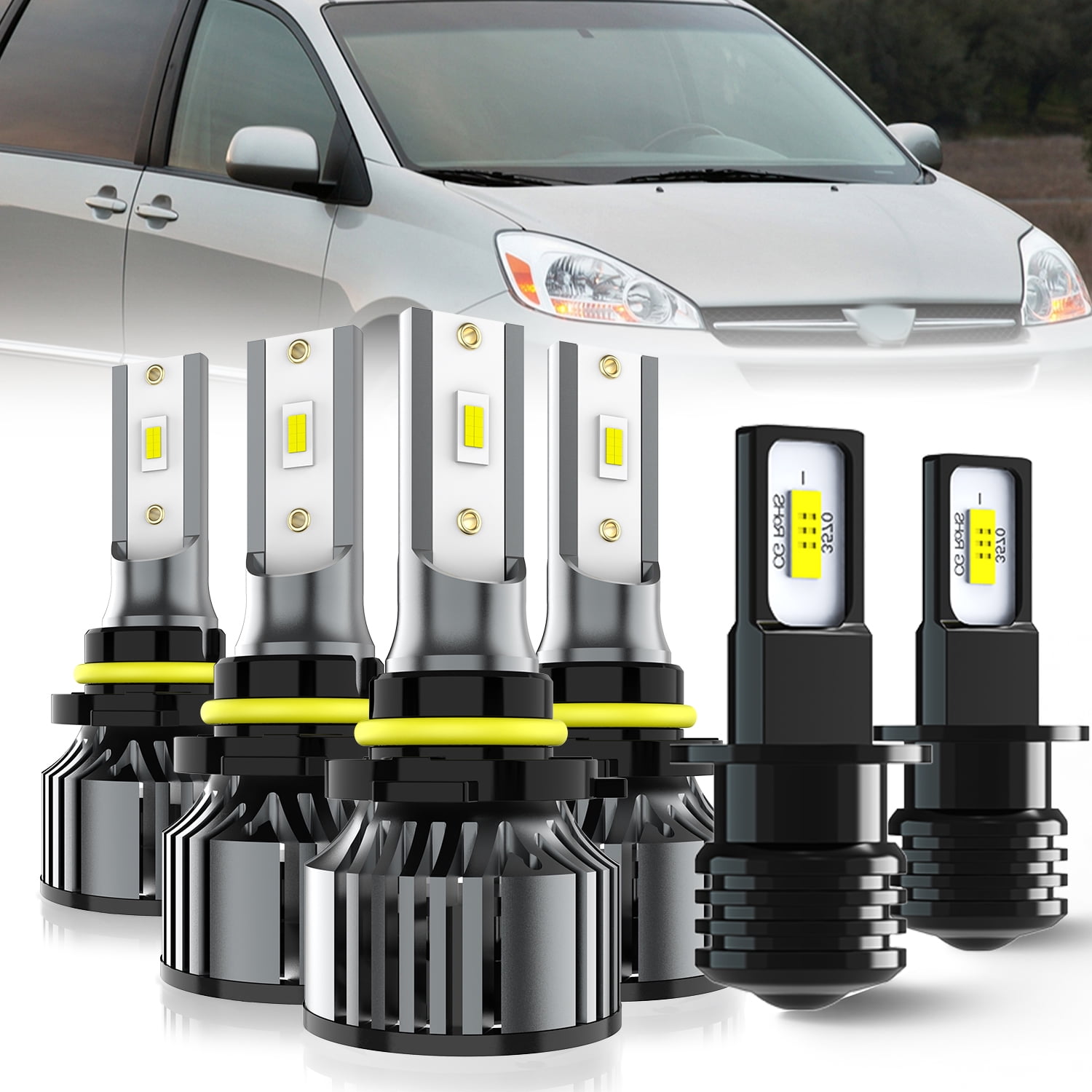 LECCIBUB LED Headlight Bulbs Compatible With Toyota Sienn 2004-2005 ...