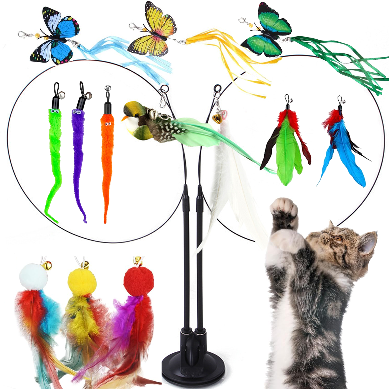 OurPets Catty Whack Interactive Cat Toy Replacement Feathers - Walmart.com