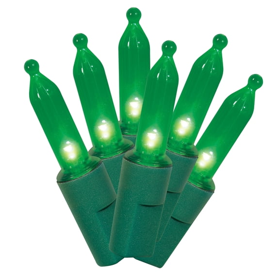 Indoor/Outdoor 100-Count LED Mini Christmas String Lights, Green, 19.5 ...