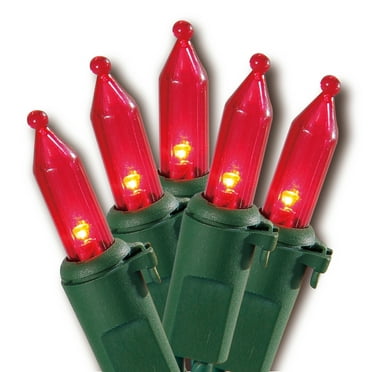 Wintergreen Lighting Big C9 Bulb LED Christmas String Lights, Warm Red ...