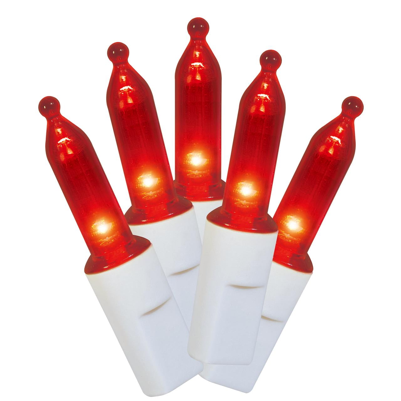 Indoor/Outdoor 100-Count LED Mini Christmas Lights, Red, 19.5', Holiday ...