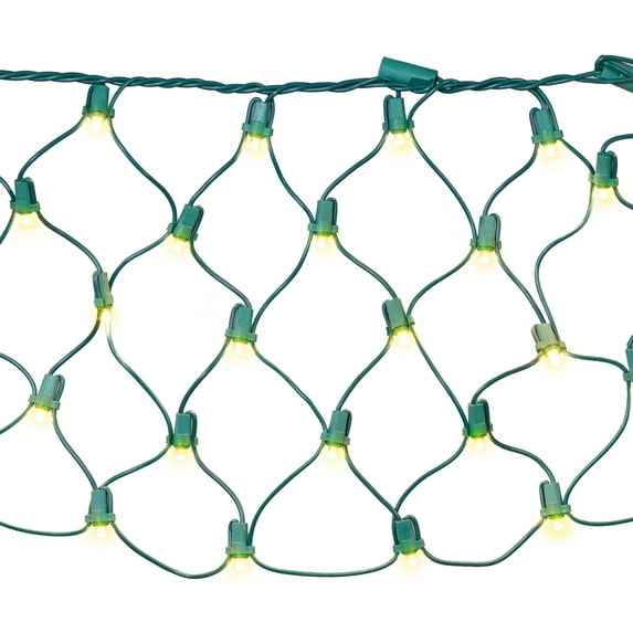 Indoor/Outdoor 150-Count LED Christmas Ribbon Net Lights, Warm White, 7 ...