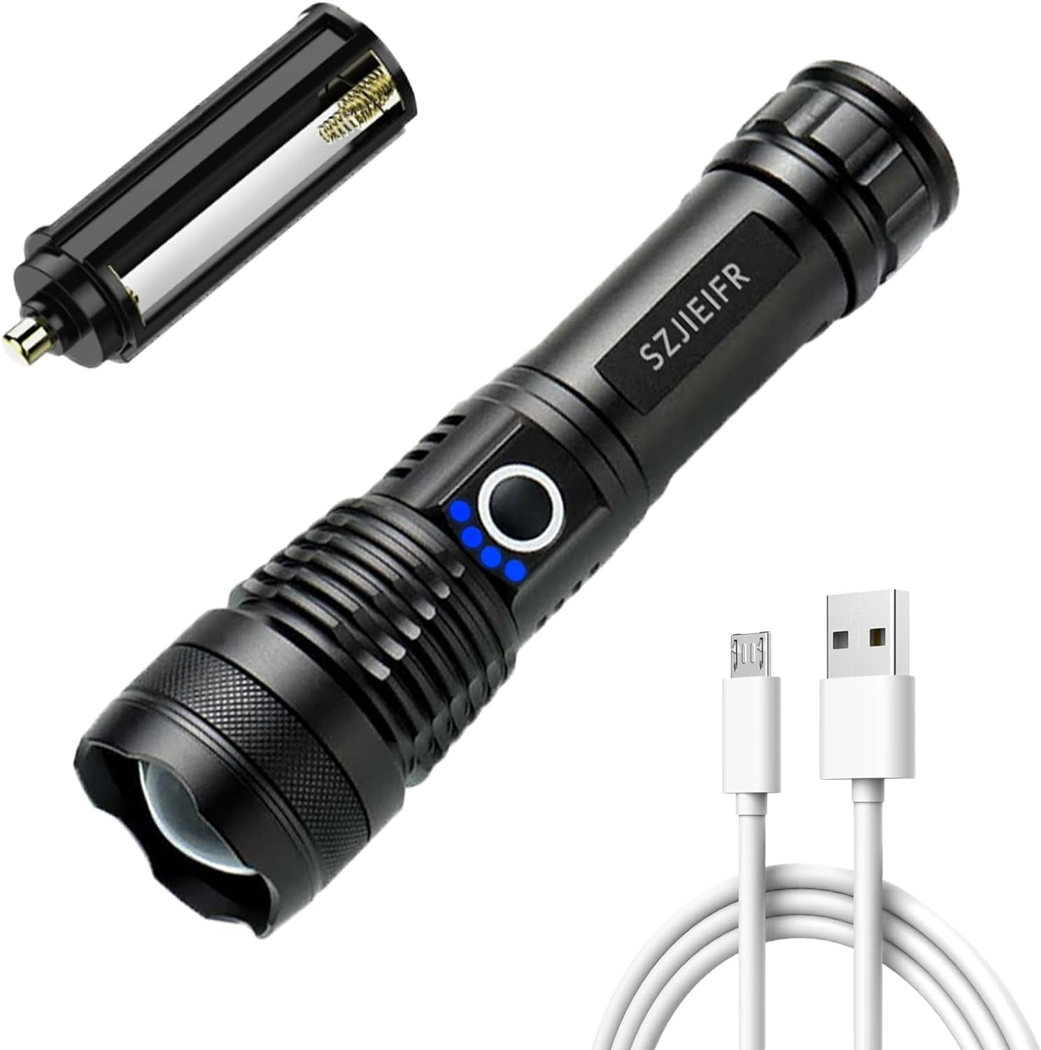 LED 18650 Flashlight Tactical Flashlights Rechargeable LED Flashlight ...